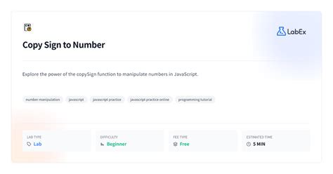 Javascript 에서 숫자 부호 복사 함수 마스터하기 Labex