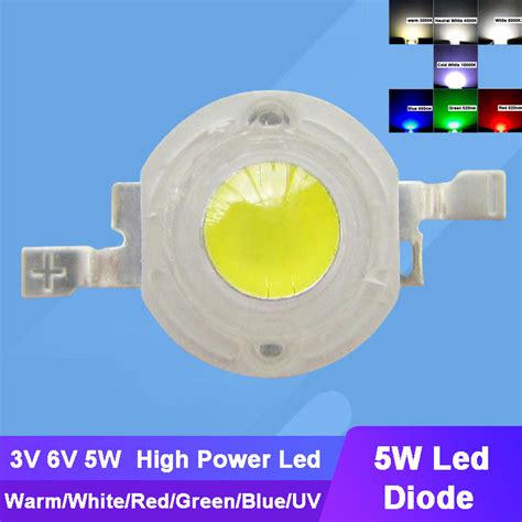ไดโอดหลอดไฟ Led 3v 6v 5w สีขาว สีฟ้า สีเขียว สีแดง 10 ชิ้น Shopee