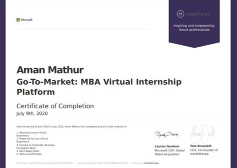 Aman Mathur On Linkedin Microsoft Virtualinternship Insidesherpa Mba