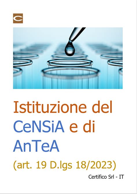 Istituzione Del CeNSiA E Di AnTeA Certifico Srl