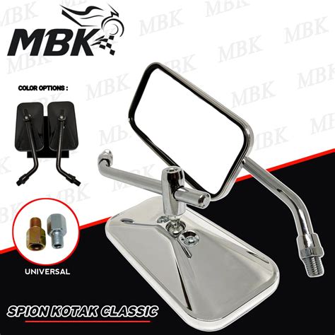 Jual Spion Kotak Chrome Spion Vespa Mini Kaca Putih Model Day Classic
