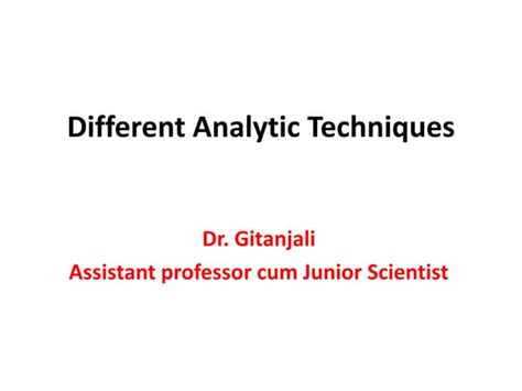 Analytical Techniques In Pharmaceutical Pptx