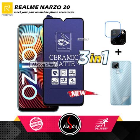 Jual Anti Gores Blue Matte Realme Narzo Tempered Glass Camera