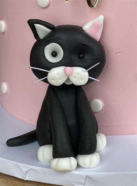 Cat T Box Fondant Cake Toppers With Cat Yellow Cat Grey Cat And