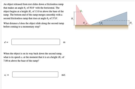Solved An Object Released From Rest Slides Down A Chegg