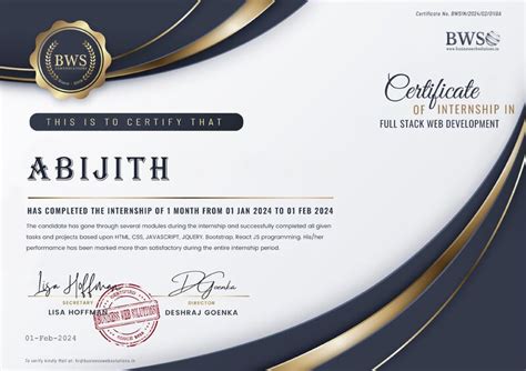 Abijith S V On Linkedin Internshipcompletion Fullstackdeveloper Webdevelopmentinternship