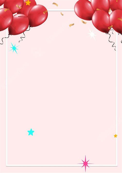 Gradient Border With Purple Balloons For A Joyous Birthday Celebration