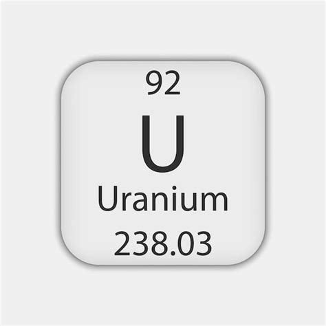 Simbolo Delluranio Elemento Chimico Della Tavola Periodica
