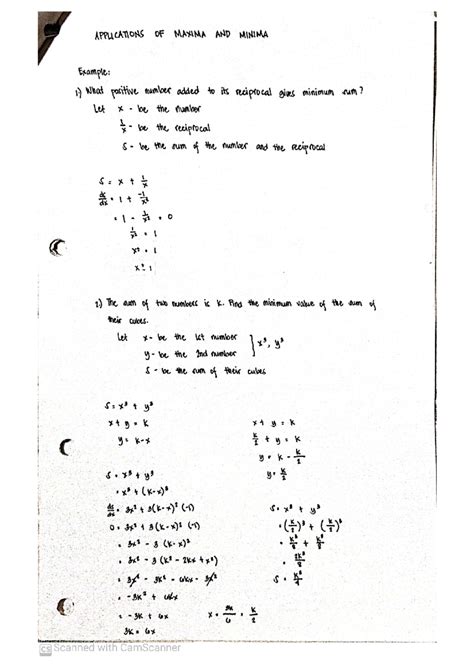 Application Of Maxima And Minima Calculus Calculus Studocu