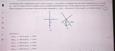 Solved Drawing A Shows A Displacement Vector A M Chegg