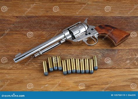 Wild West Revolver Colt Single Action Army Stock Image Image Of