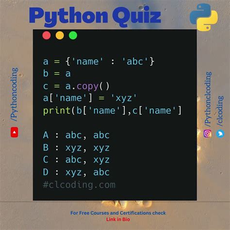 Python Quiz Day 21 What Is The Output Of Following Code Youtube