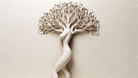 Premium Ai Image A Minimalistic 3d Poster With A Singular Robust Tree With Roots In The Shape