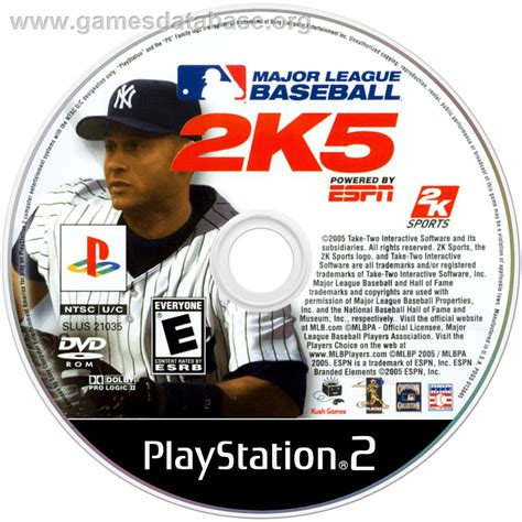 Major League Baseball 2k8 Sony Playstation 2 Artwork Disc