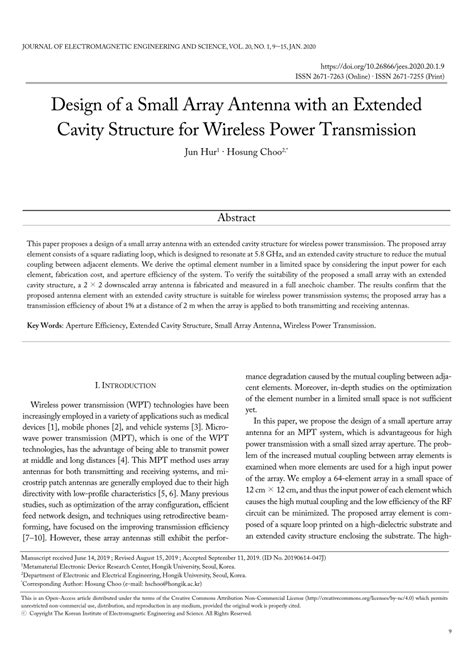 Pdf Design Of A Small Array Antenna With An Extended Cavity Structure