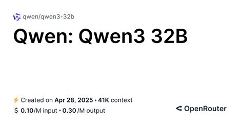 Qwen3 32b Api Providers Stats Openrouter