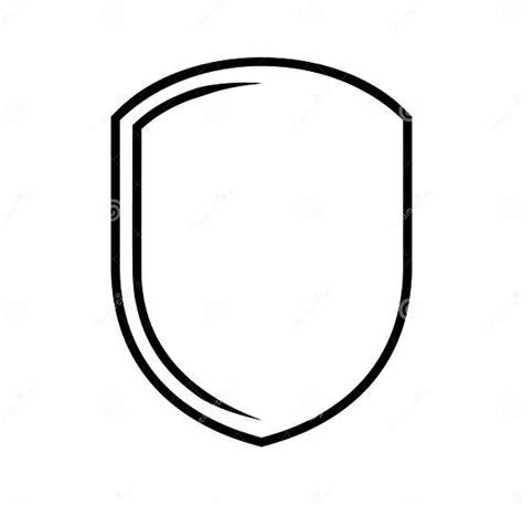 Emblem Shield Frame Logo Vector Template Outline Sign Of Protection