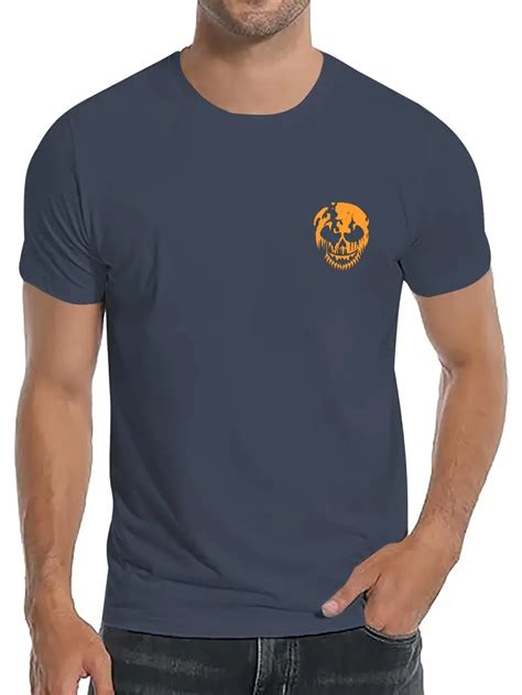 Halloween Skull Print T Shirt Tees Men Casual Short Sleeve T Temu Canada