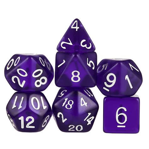 7 Die Polyhedral Dice Set In Velvet Pouch Opaque Purple Gdic 1104