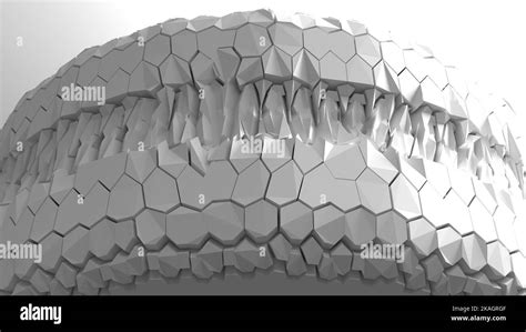 3d Grayscale Rendering Of Abstract Object With Intricate Details Pattern And Texture