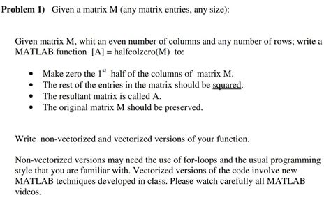 Problem 1 Given A Matrix M Any Matrix Entries Any