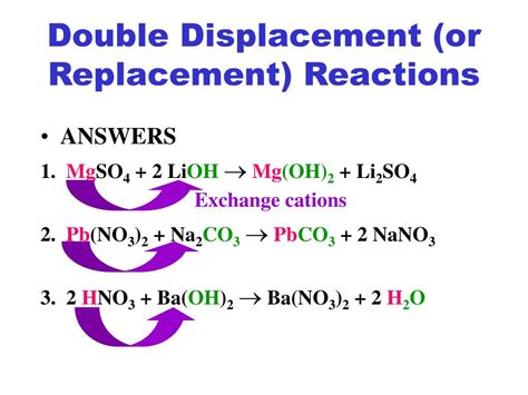 PPT Double Displacement Or Replacement Reactions PowerPoint