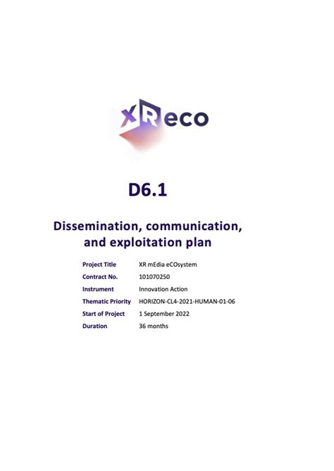 Project Outcomes Xreco