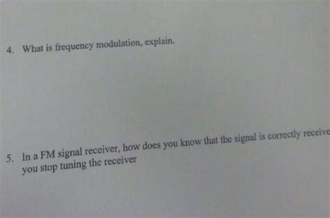 Solved What Is Frequency Modulation Explain In A FM Chegg