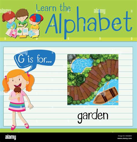 Flashcard Letter G Is For Garden Illustration Stock Vector Image And Art