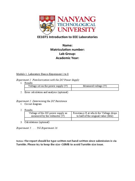 EE1071 Format | PDF