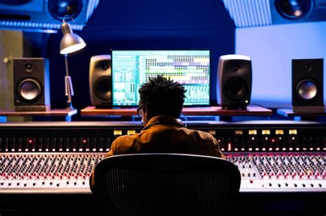 Premium Photo African American Record Producer Editing And Mixing