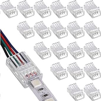 RUNCCI YUN 20Pz Connettore Striscia Led 4 Pin 10mm Connettore Cavo