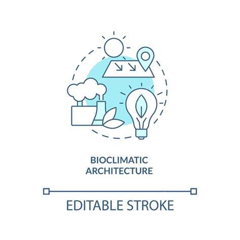Bioclimatic Architecture Turquoise Concept Icon Reduction Linear