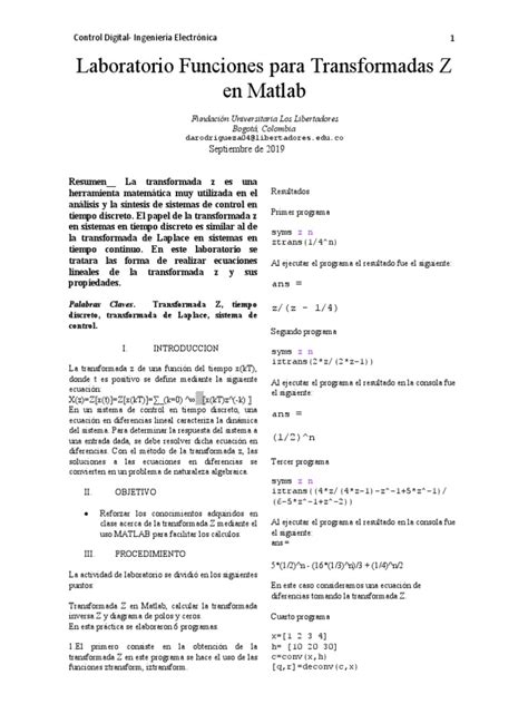 Taller Z Transform Pdf Ecuaciones Transformada De Laplace