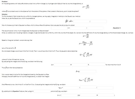 solved problem an insulating sphere with radius r contains a