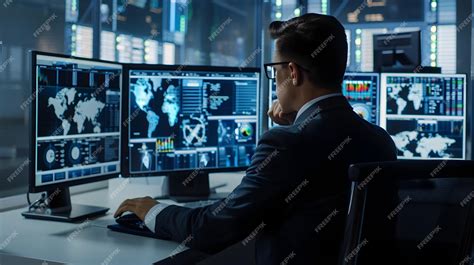 Premium Photo Cybersecurity Expert Verifying Data Protection And Integrity In Secure Workspace