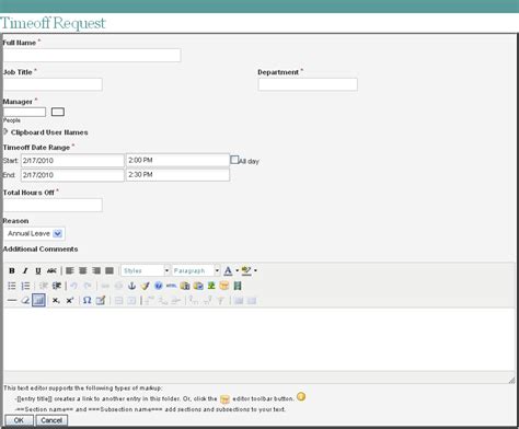Time Off Request Novell User Communitites