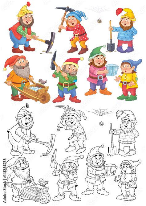The Seven Dwarfs Coloring Pages