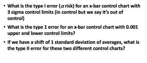Solved What Is The Type I Error A Risk For An X Bar Chegg Com