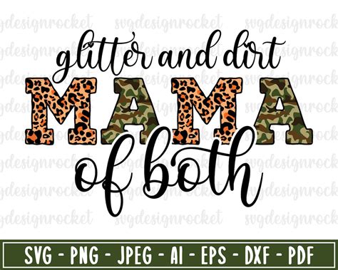 Glitter And Dirt Mom Of Both Svg Png Mothers Day Svg Etsy