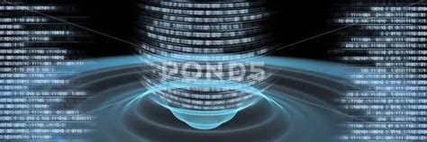 Code Binary Interface And Blue Swirl Background Royalty Free 84798870