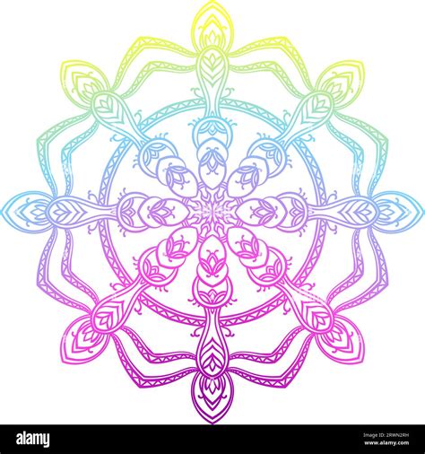 Decorative Samsara Wheel Mandala Inspired Ethnic Art Isolated Design