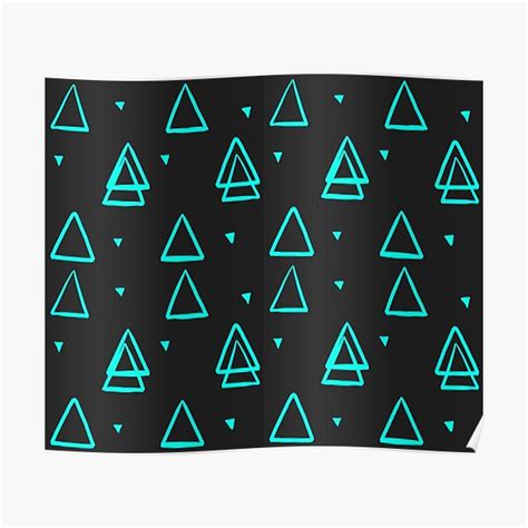 Póster «lindo Patrón De Triángulos Azules Neón Sobre Fondo Gris De Trepid Art Redbubble