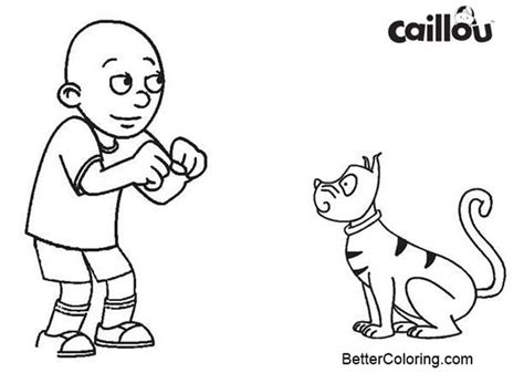 Caillou And Gilbert Coloring Pages Free Printable Caillou Coloring