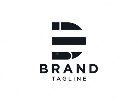 Premium Vector Abstract Initial Letter D Logo Black Geometric Shape Isolated On White Background