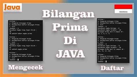 Program Mengecek Bilangan Prima Menggunakan Java Youtube