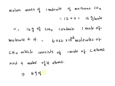 solved calculate the number of molecules in 4 gram of methane