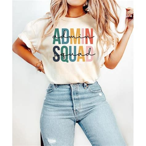 Admin Squad T Shirt Cute Office Team Shirt Back To School Secretary Crew T Shirt Staff