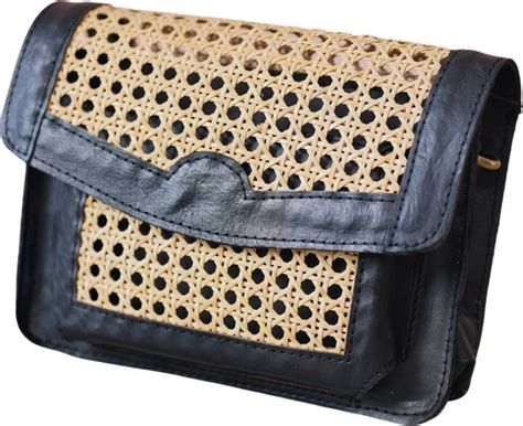 Pink Haley Blakely Cane And Leather Crossbody In Black Shopstyle