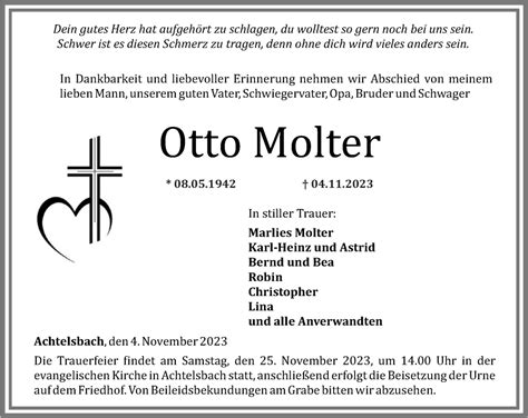 Traueranzeigen Von Otto Molter Rz Trauerde